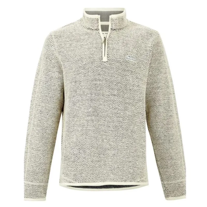 Weird Fish Men's Stern Eco 1/4 Zip Macaroni in Ecru
